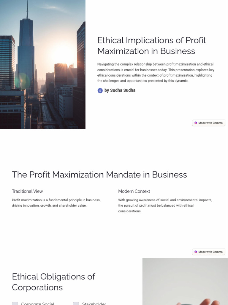 Ethical Profit Maximization Strategies | PDF | Sustainability | Employment