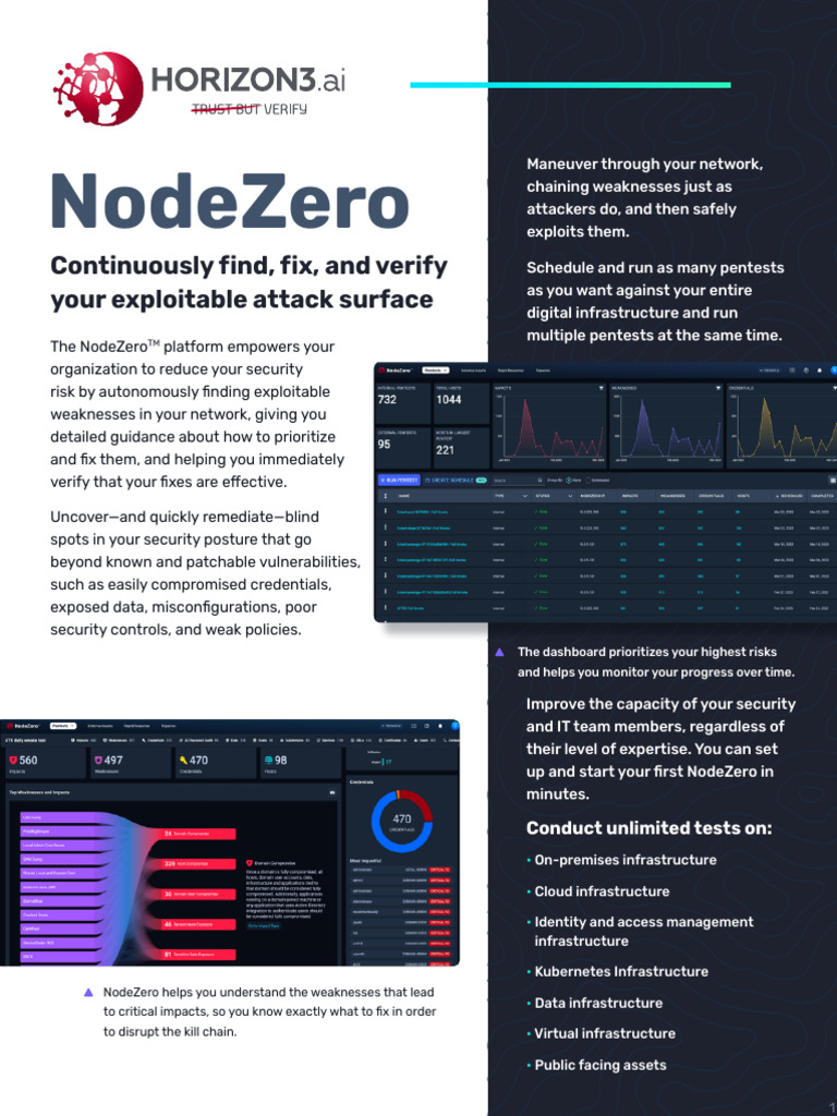 Factsheet NodeZero - Horizon3 | PDF | Security | Computer Security