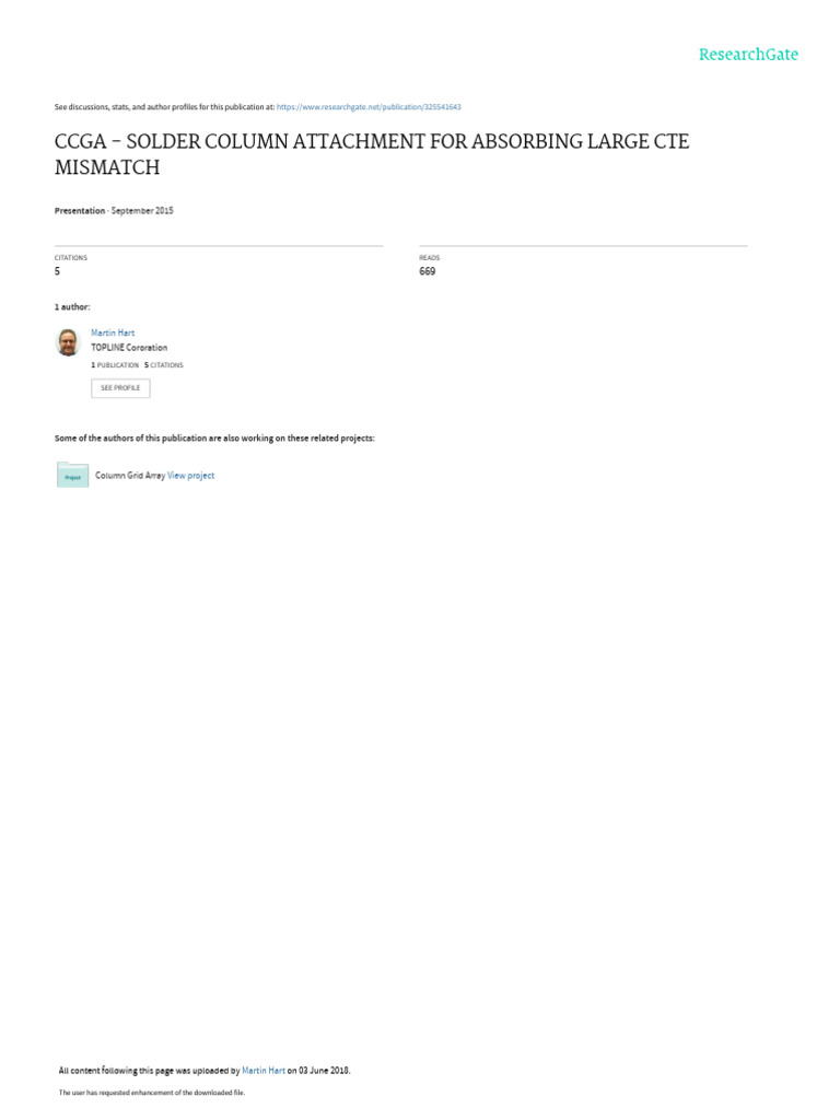 CCGA SolderColumnAttachmentforAbsorbingLargeCTEMismatch MartinHart ...
