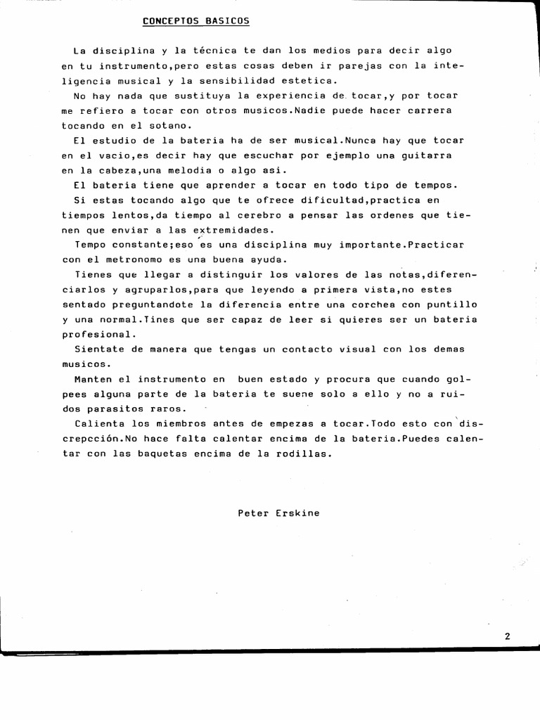 Peter Erskine - Conceptos Basicos CASTELLANO | PDF