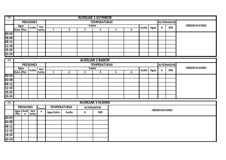 Planilla Auxiliares DIARIA | PDF