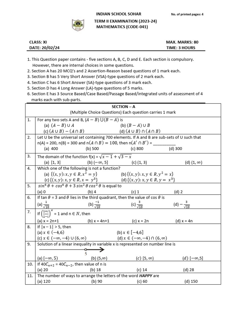 Class Xi Final Mathematics 2023-24 | PDF | Euclidean Geometry | Elementary Geometry