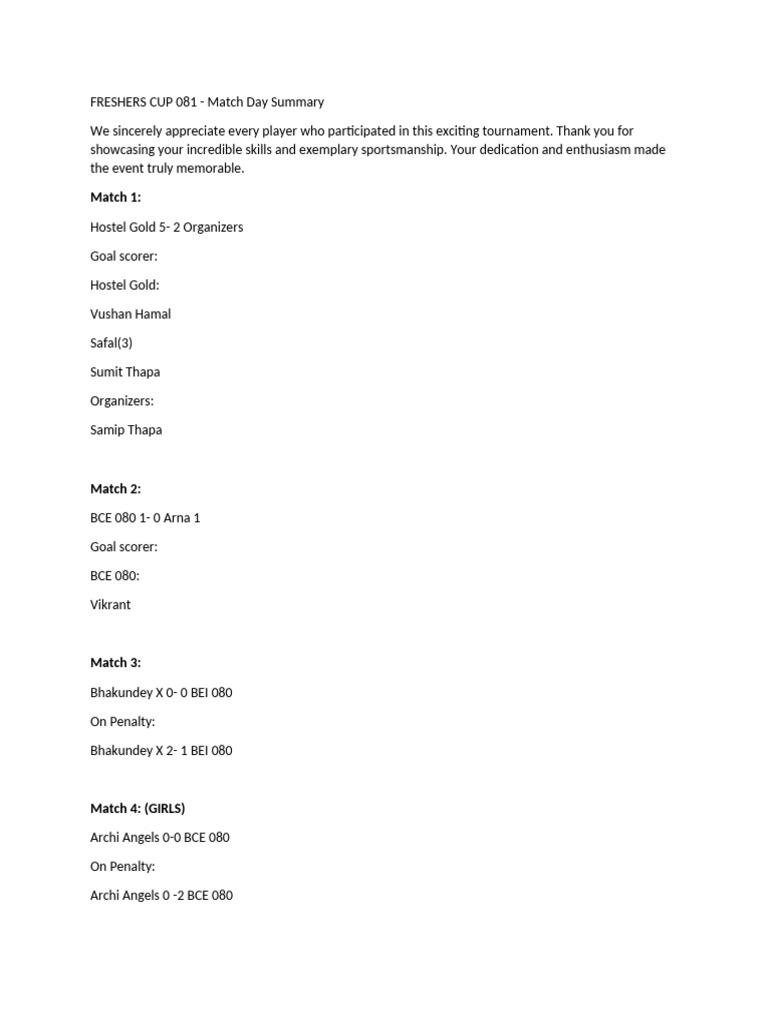 Freshers Cup 081 | PDF
