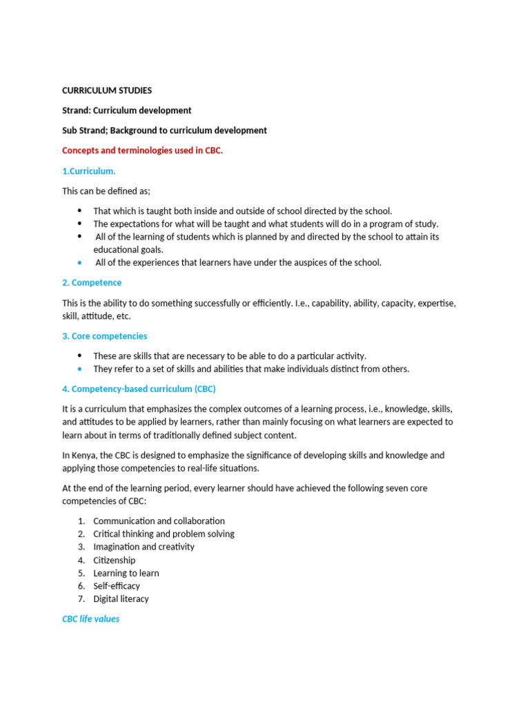 Understanding Competency-Based Curriculum | PDF | Curriculum | Learning