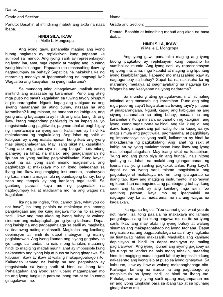 PAGBASA ACTIVITY #2 4th | PDF