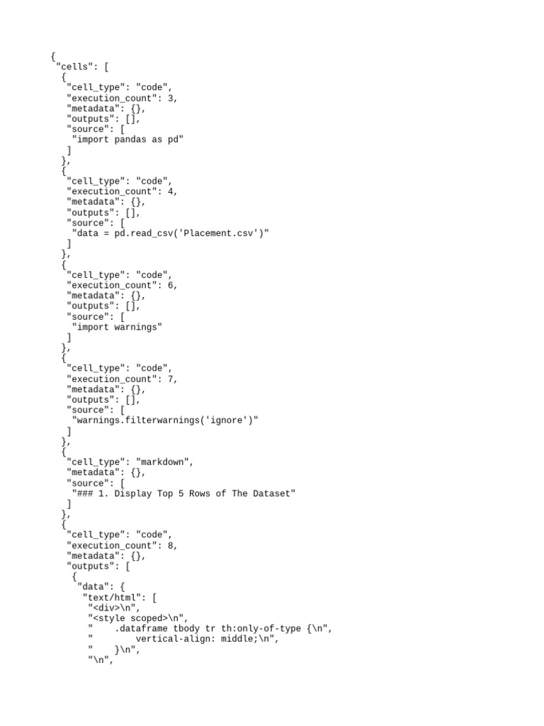 Campus Placement Prediction Using ML - Ipynb | PDF | Metadata | Information Technology Management