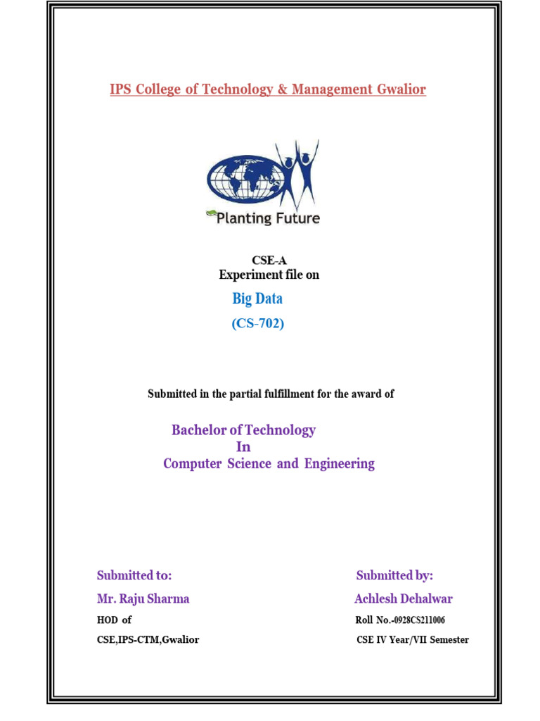 Big Data Frontpage Achleszh | PDF