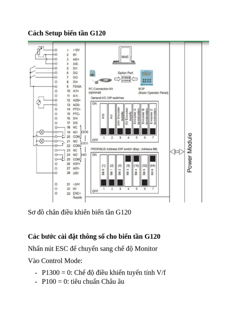 Cách Setup biến tần G120 | PDF