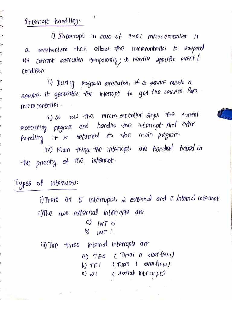 CS3691 - ESIOT - Unit - 1 - Interrupt Handling | PDF
