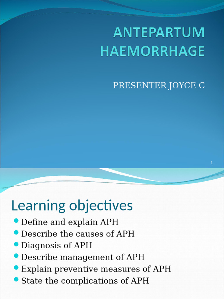 Understanding Antepartum Haemorrhage | PDF | Childbirth | Obstetrics
