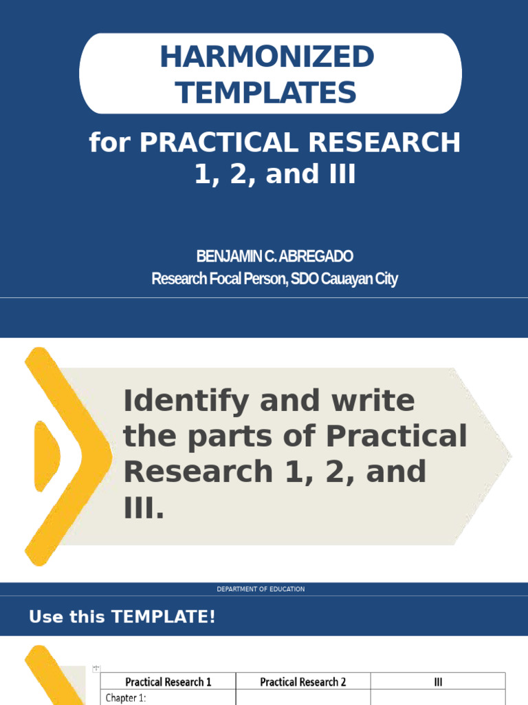 FINAL Harmonized Templates For Practical Research 1 2 and III | PDF ...