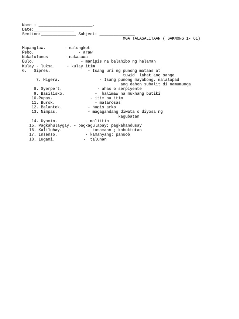 Name - Filipino | PDF