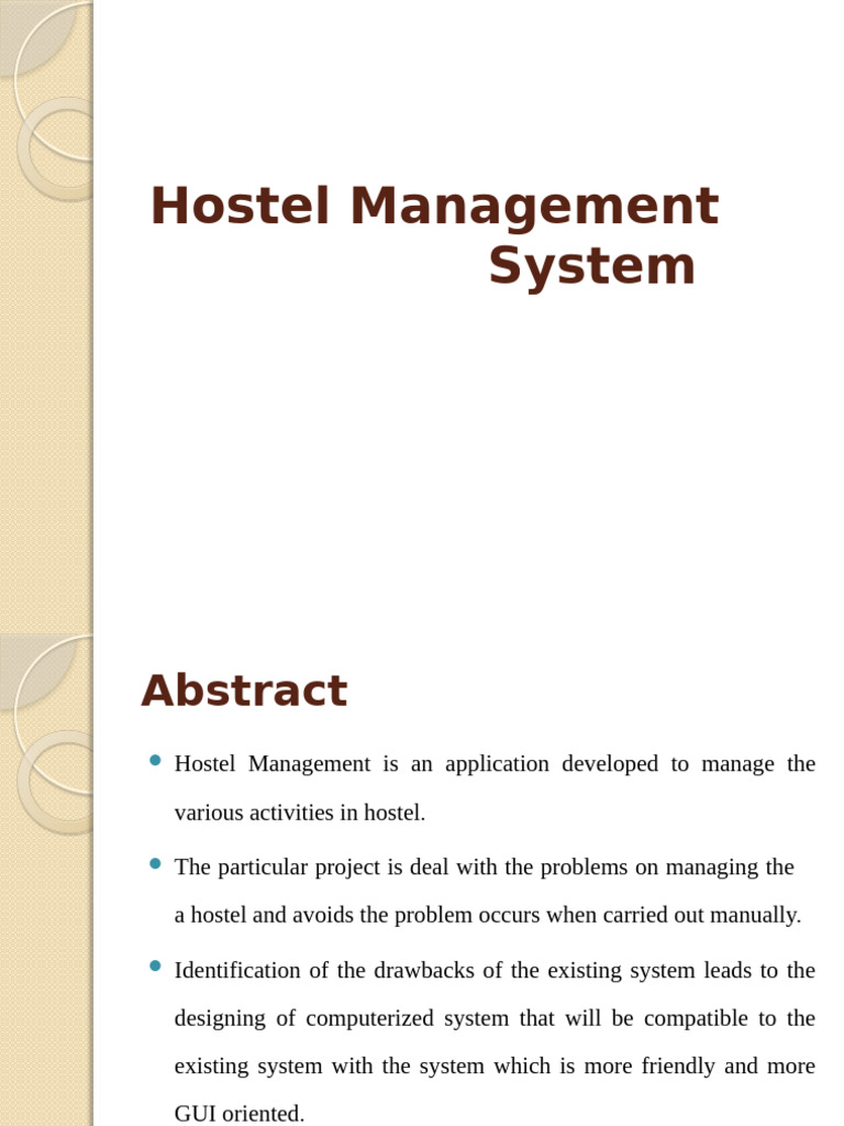 Hostel Management System | PDF | My Sql | Html