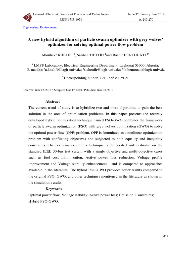 A - New - Hybrid - Algorithm - of - Particle - Swarm Suivre | PDF | Mathematical Optimization ...