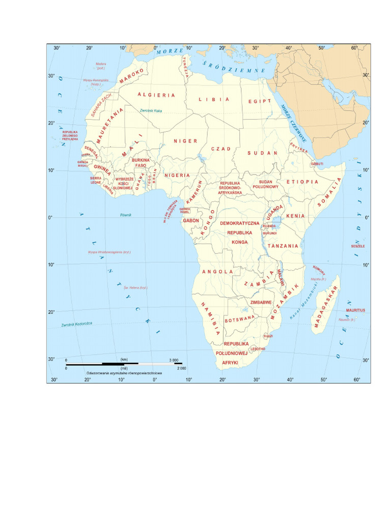 Afryka Mapa + Państwa | PDF