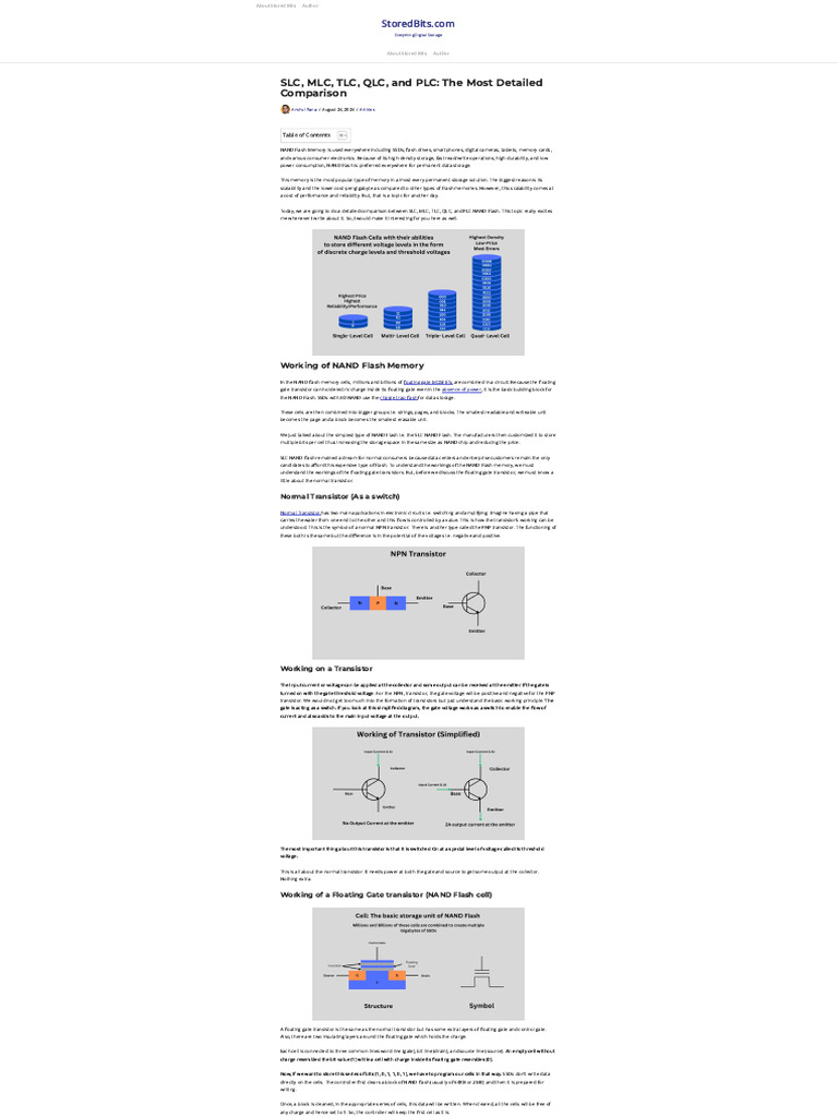 SLC vs MLC vs TLC vs QLC: Key Differences | PDF | Flash Memory ...