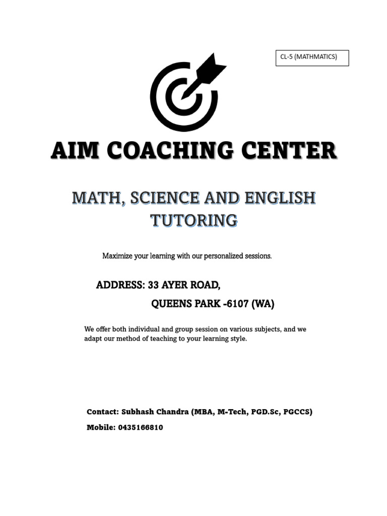 Class5_Math17Ddec | PDF | Abstract Algebra | Discrete Mathematics