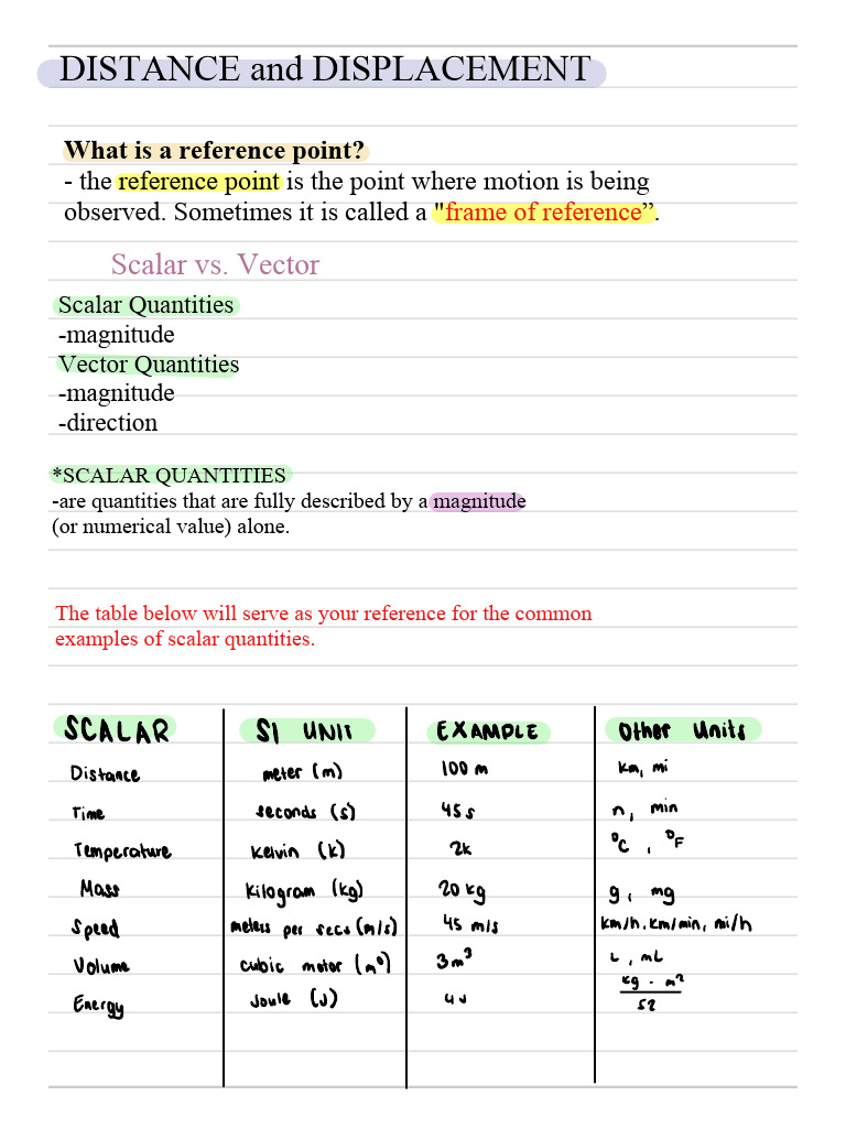 Physics: Distance vs. Displacement | PDF