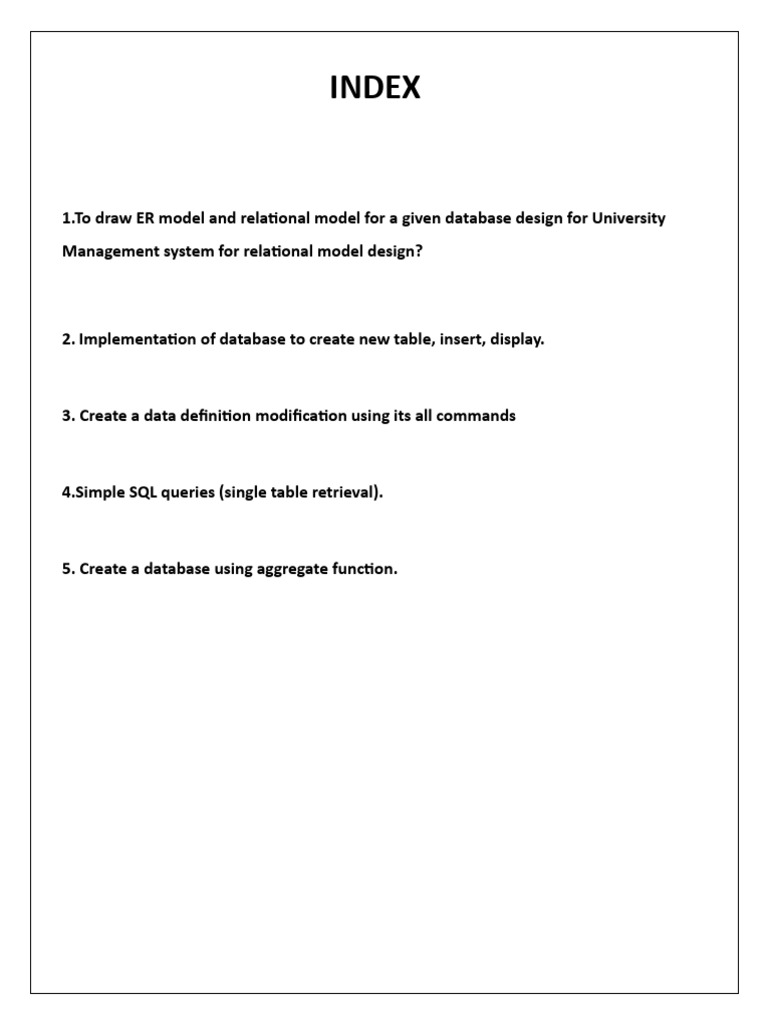 Bca Ii Year Practical Dbms Using Sql Pdf Databases Relational Model