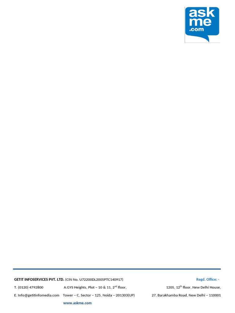 GETIT INFOSERVICES PVT pad | PDF