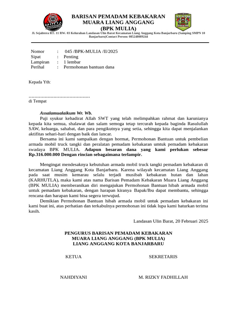 Proposal Dana BPK | PDF