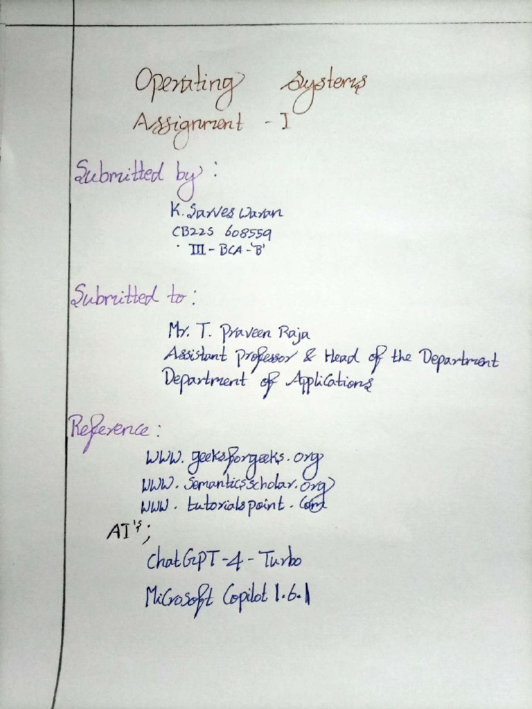 OS Assignment 1 - Compressed | PDF