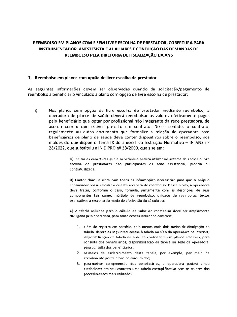 Entendimento Reembolso | PDF