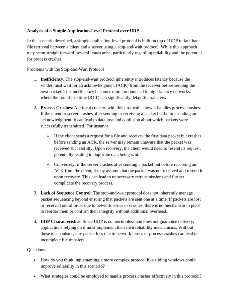 Analysis of A Simple Application | PDF | Transmission Control Protocol | Network Architecture