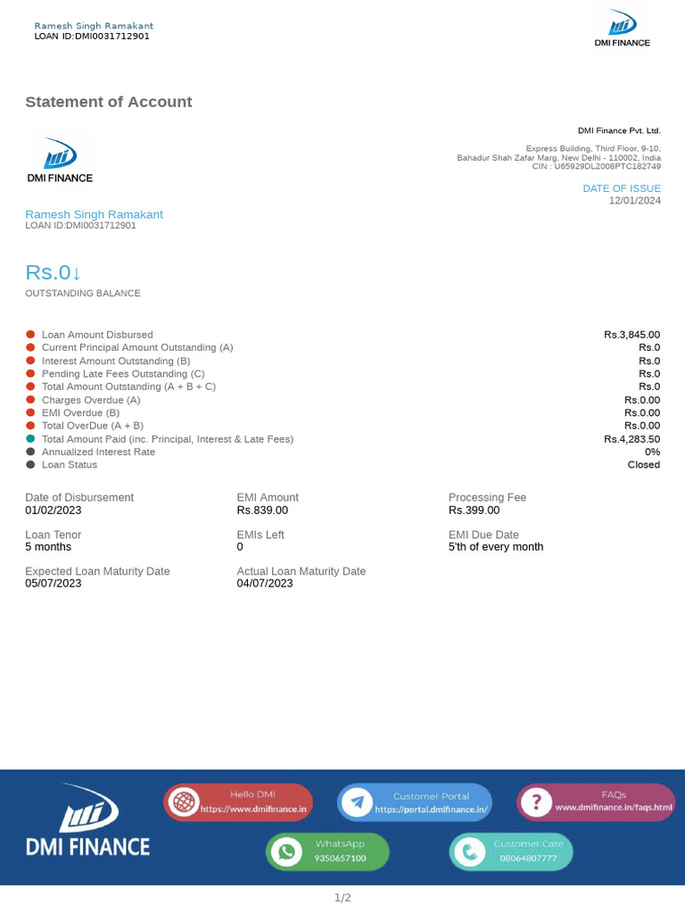 SoA DMI0031712901 193412012024 | PDF | Interest | Investment Banking