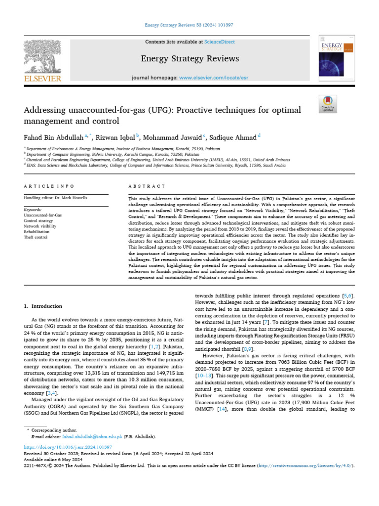 Proactive UFG Management in Gas Sector | PDF | Natural Gas ...