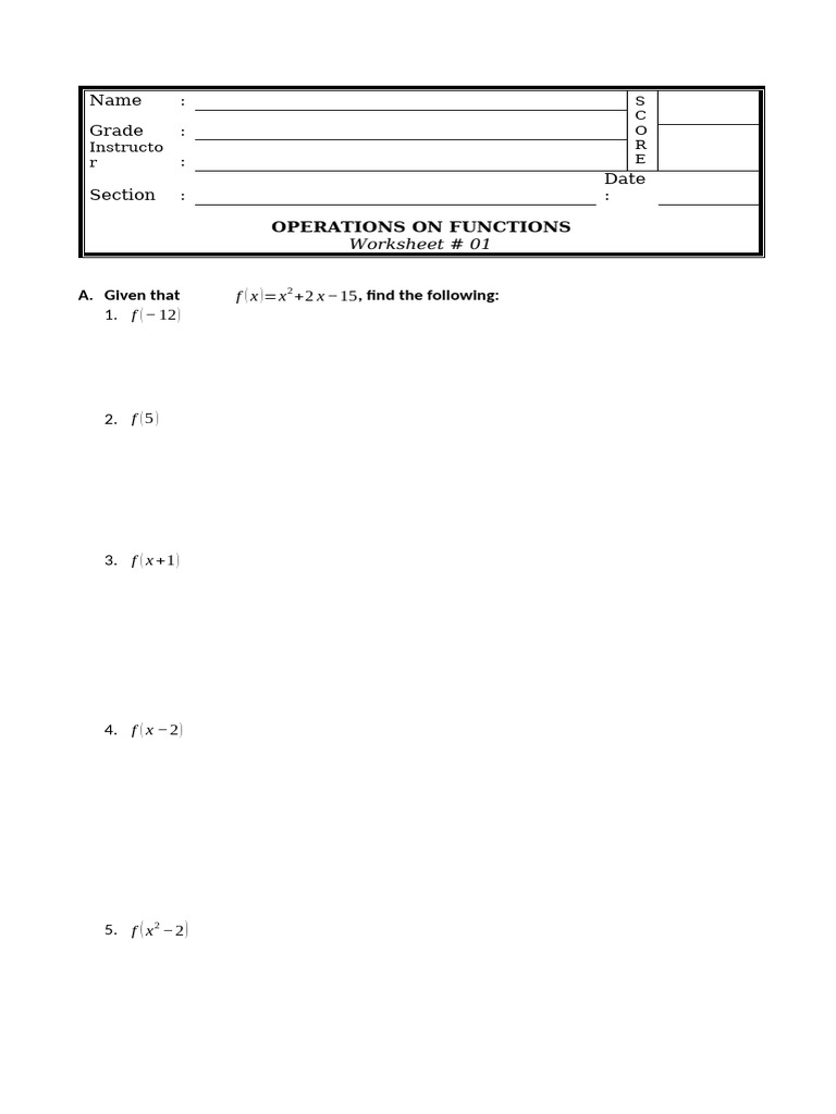 GENMATH_WORKSHEET-01 | PDF
