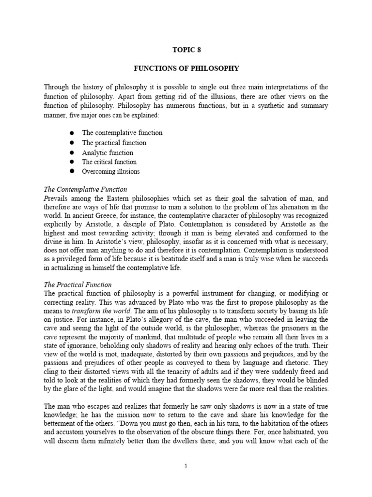 Week 8 Functions of Philosophy | PDF | Wisdom | Socrates