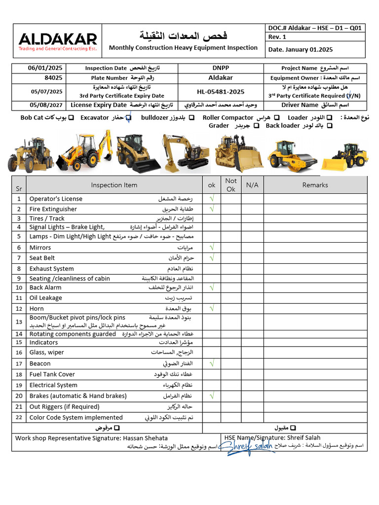 1.1. DOC.# HAC-HSE - PR - 01-F79.1 - Monthly Construction Heavy ...