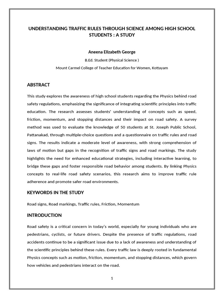 High Schoolers & Traffic Physics | PDF | Road Traffic Safety | Traffic