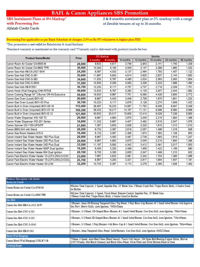 Canon Appliances SBS Promotion 26 May 23 | PDF | Water Heating ...