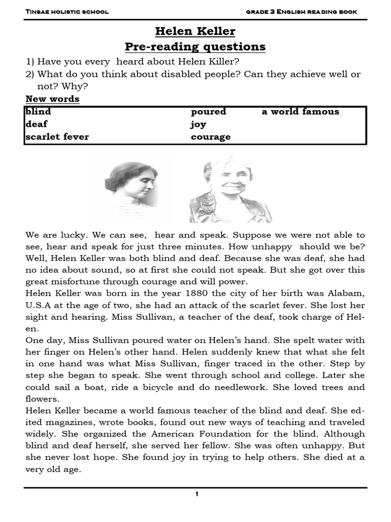 reading grade 3 | PDF | Road | Helen Keller