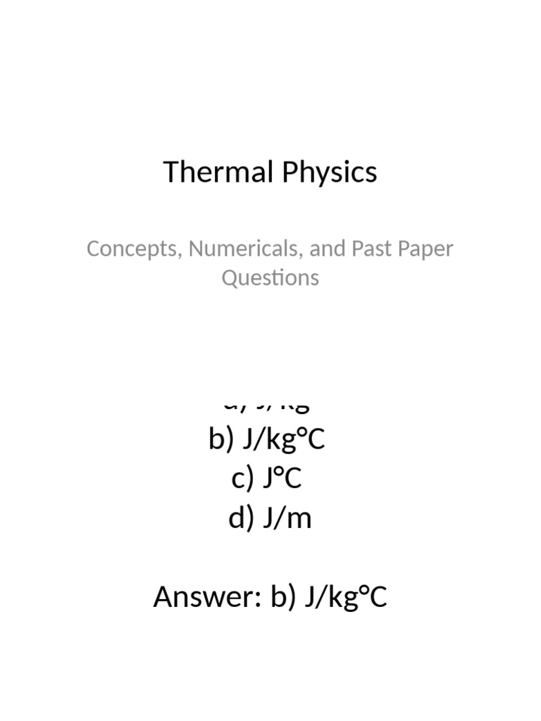 Thermal Physics Presentation | PDF