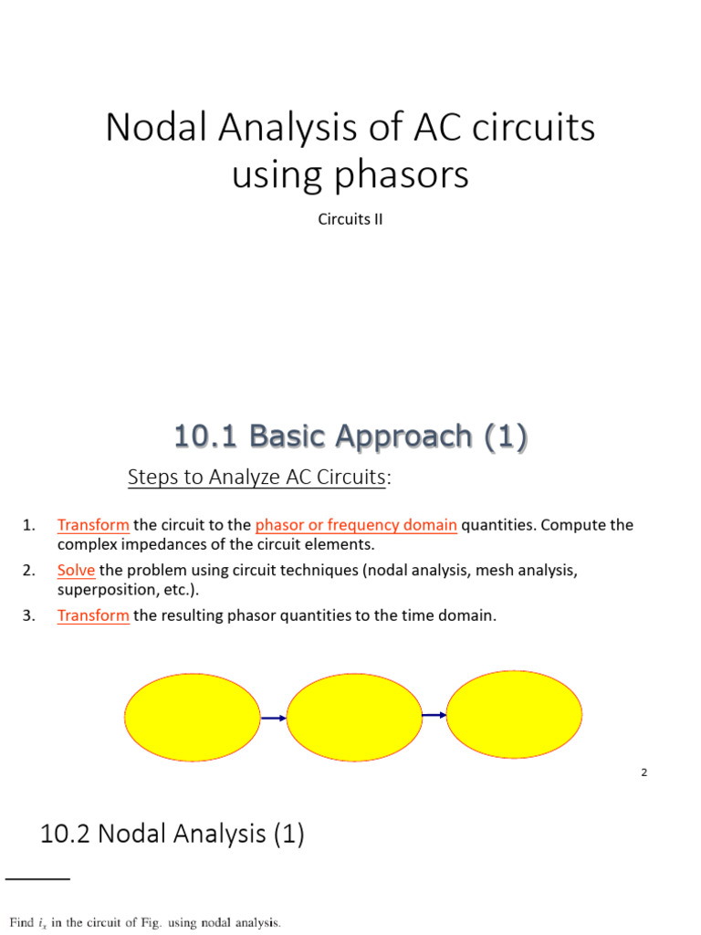 Nodal Analysis of AC circuits using phasors | PDF
