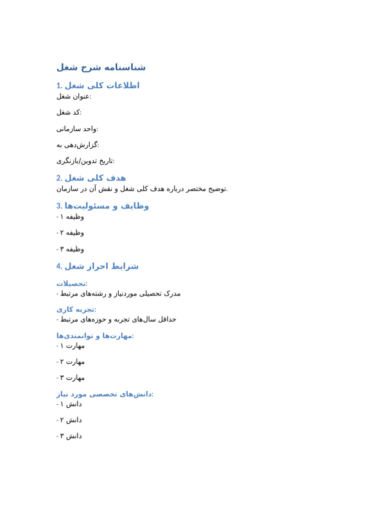 Job Profile Template | PDF