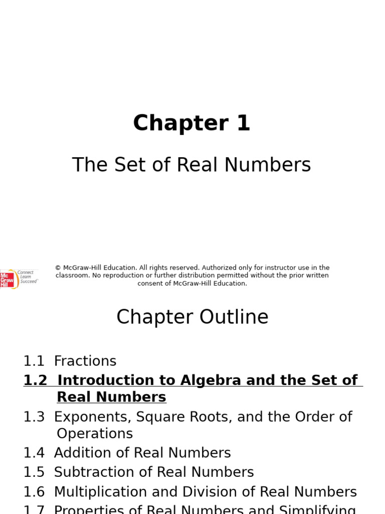Miller BIA 5e CH 1.2A Accessible | PDF | Numbers | Rational Number