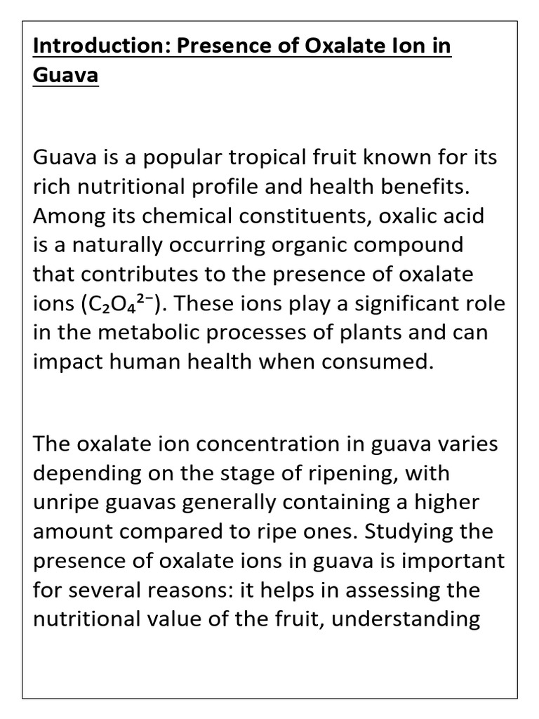Chemistry Guava Project | PDF | Flavonoid | Vitamin
