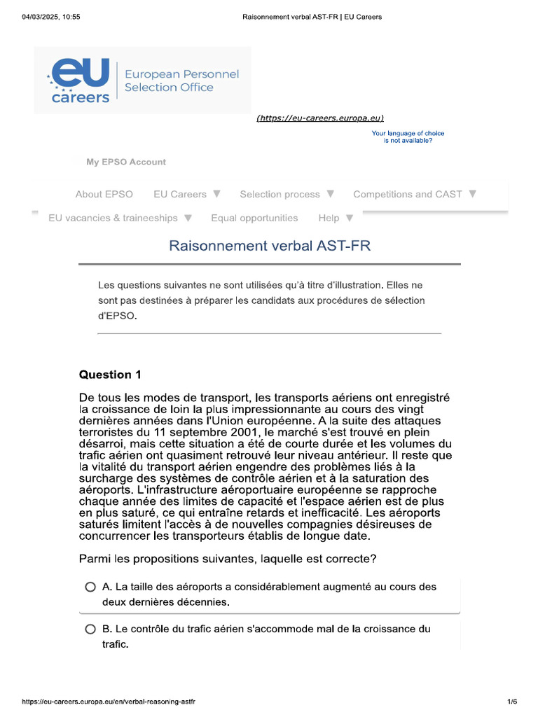 Epso Verbal Reason FR | PDF