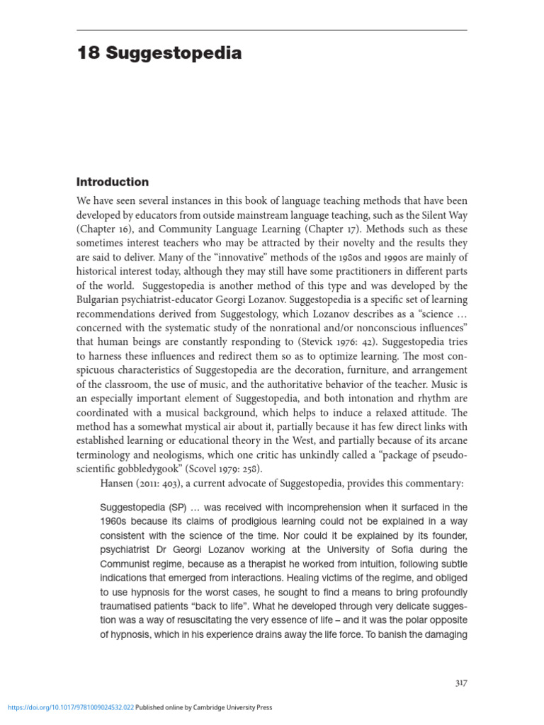 Suggestopedia | PDF | Learning | Vocabulary