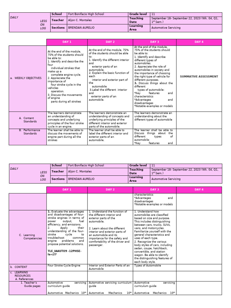 Montales Q1 WK4 Automotive11 | PDF | Engines | Internal Combustion Engine