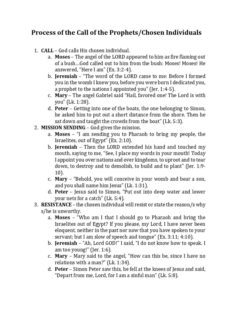 Stages of Prophetic Calling | PDF | Moses | The Exodus