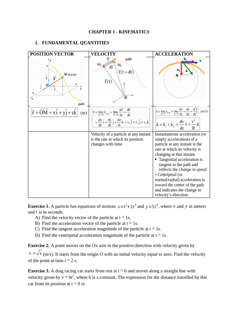 Chapter 1 - Motion (2) | PDF | Acceleration | Velocity