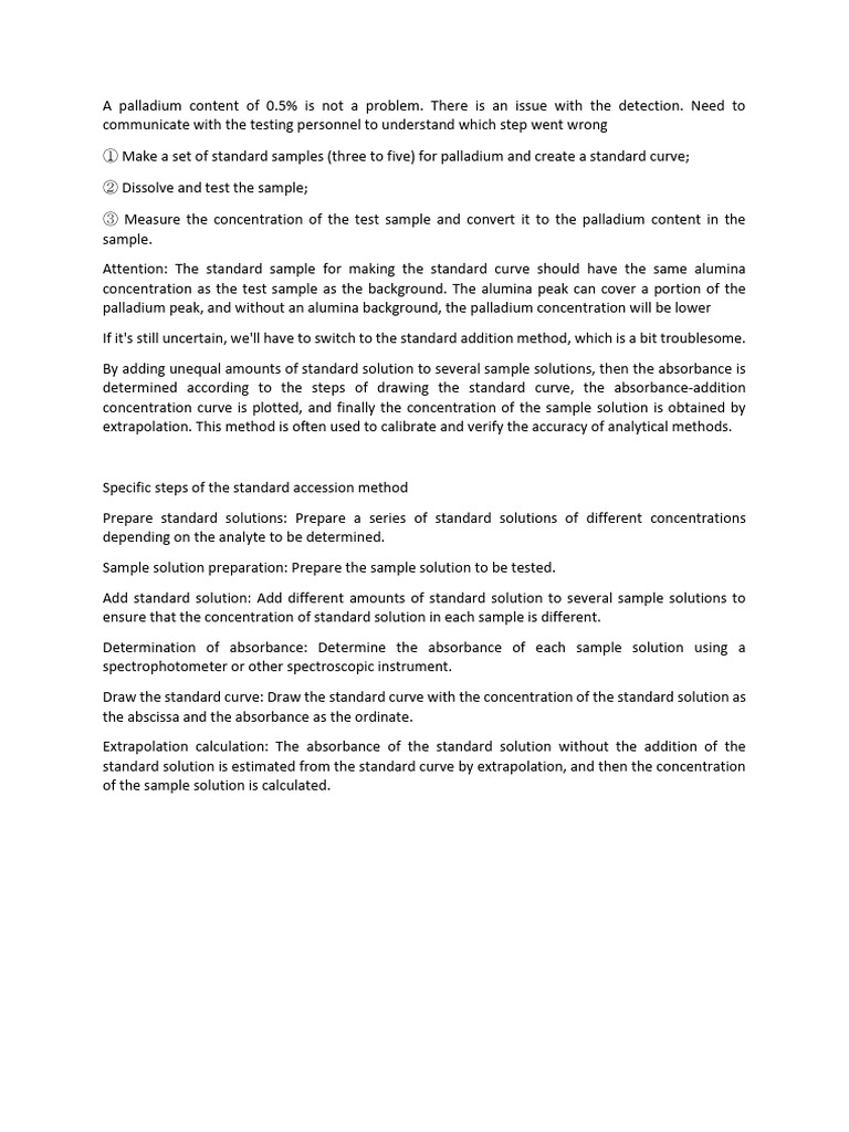 Palladium Catalyst Test | PDF