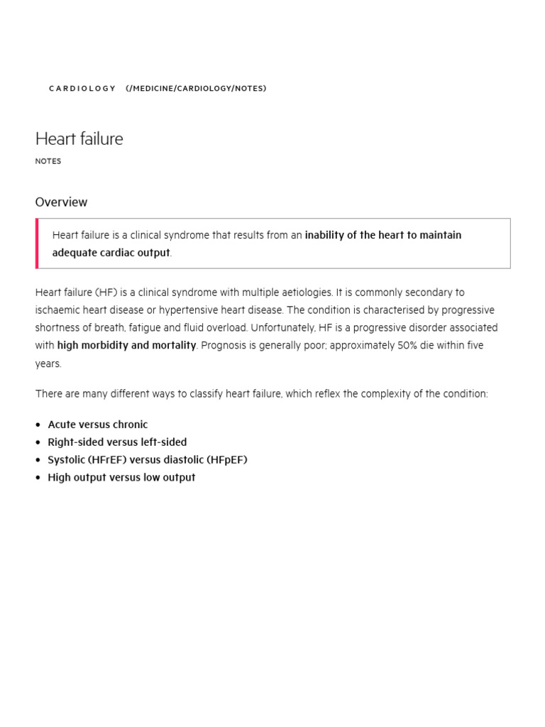 Pulsenotes _ Heart failure notes | PDF | Heart Failure | Heart