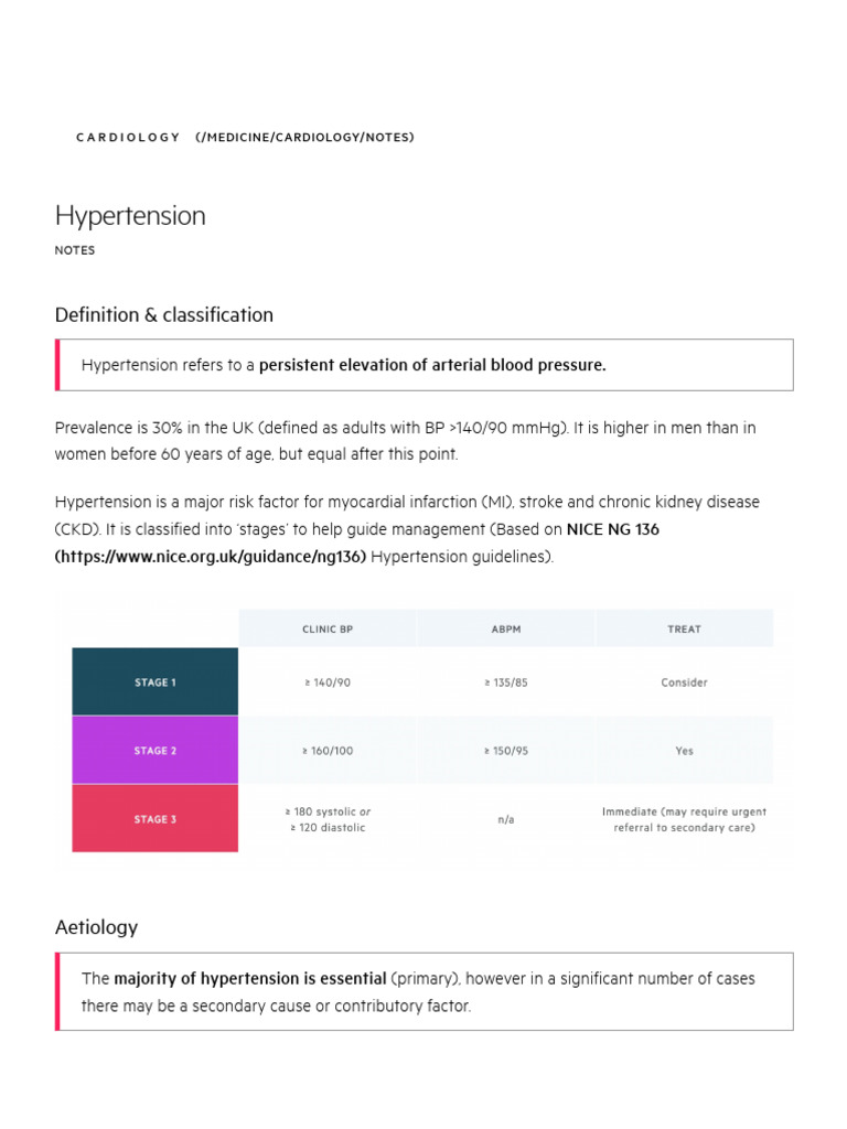 Understanding Hypertension: Causes & Management | PDF | Hypertension ...