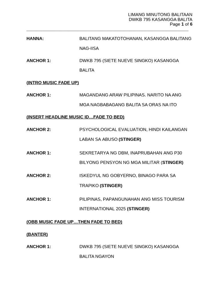 Broadcast Script | PDF